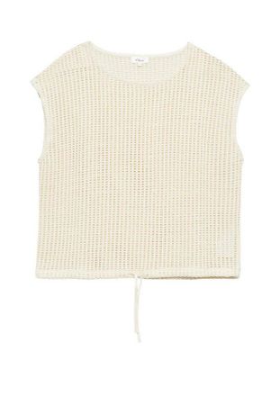 s.Oliver Kurzarmshirt T-Shirt T-Shirt aus H&auml;kelspitze mit verstellbarem Saum