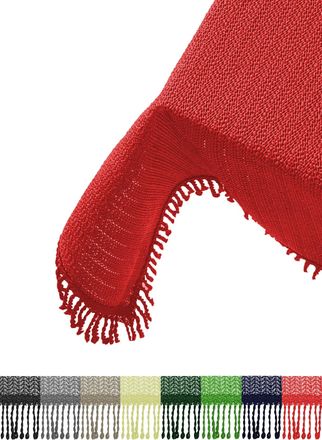 Brandsseller Gartentischdecke 110x140 cm Tischdecke mit Fransen Outdoor Tischtuch rechteckig Weichschaum für Garten, Terrasse, Balkon wetterfest rutschfest - Rot