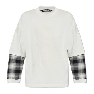Palm Angels Sweatshirt mit Print - - Tops - Herren - Wei&szlig; - XL