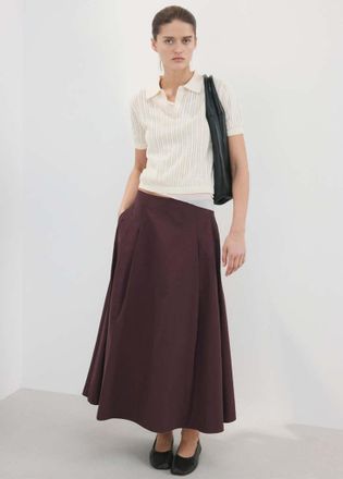 Mango Jupe midi &eacute;vas&eacute;e grenat - Femme - 34 - MANGO