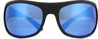 Polaroid Wrap Mens Matte Black Blue Polarise Lunettes de soleil