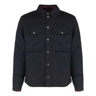 Dolce & Gabbana Homme, Vestes, Bleu, Taille: XL Veste Chemise R&eacute;versible