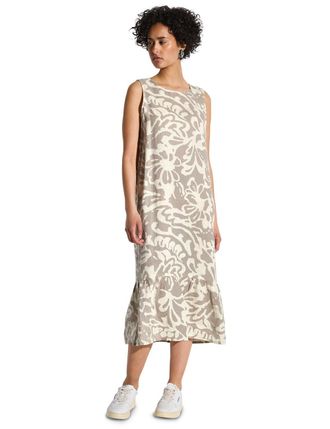 Street One Damen A144344 Gemustertes Volant-Kleid, Dark Moonstone Sand, 36