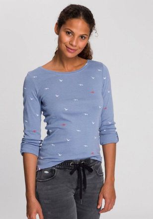 Kangaroos Langarmshirt krempelbare &Auml;rmel, sehr figurbetont, aus elastischer Rippware