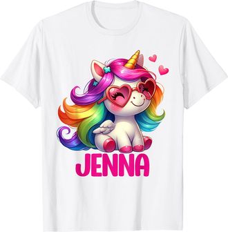 BDAZ Jenna Einhorn-Name, personalisiertes Design T-Shirt
