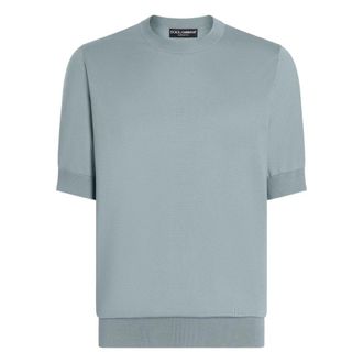 Dolce & Gabbana Logo-besticktes T-Shirt - - Knitwear - Herren - Blau - M