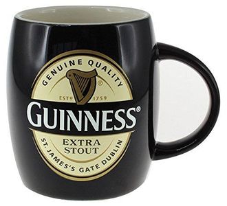 Guinness Tasse en c&eacute;ramique avec &eacute;tiquette extra Stout Noir