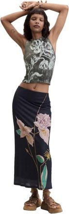 Desigual jupe longue imprim&eacute;e noire