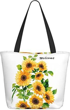 AOOEDM Welcome Sunflower Autumn Ladies Shopping Bag 13x11x7in.Le cadeau parfait pour la Saint-Valentin.Cest de la Saint-Valentin pour maman, fille, &eacute;pouse, e