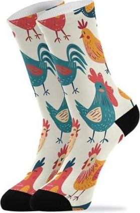Generic Poulet Coloré Chaussettes Fantaisie Chaussette Homme Décontractés Chaussettes De Tennis Pour Entraînements Bureau Affaires 40Cm
