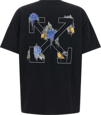 Off-white Logo-Embroidered Cotton T-shirt - Black
