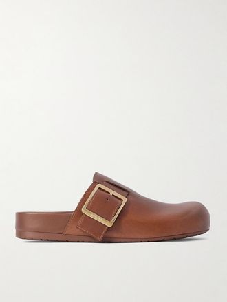 Loewe Ease Clogs Aus Leder Mit Schnallen - Braun