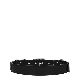 Moschino Womens Black Leather Belt