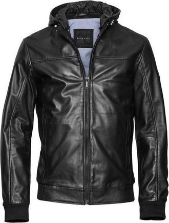 Bugatti Lederjacke BUVITO (1-St) aus hochwertigem, robustem Echtleder, mit Kapuze
