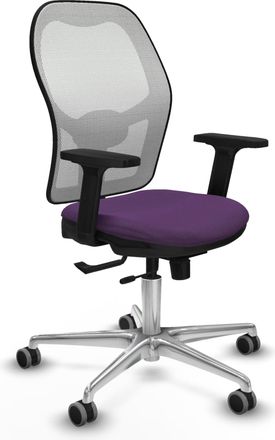 Piqueras y Crespo Jorquera Schreibtischstuhl mit 2D-Armen, h&ouml;henverstellbare Lendenwirbelst&uuml;tze, ausgestattet mit Syncro/Traslack und injiziertem Schaumstoff, Wei&szlig;/Viol