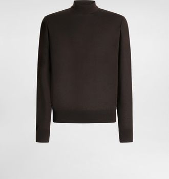 Dolce & Gabbana Cashmere Turtleneck Pullover - Mann Strickwaren Braun 52