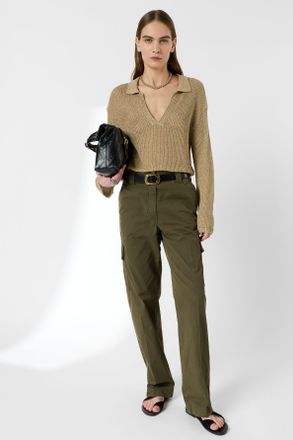 Gerard Darel Pantalon en coton au dos &eacute;lastiqu&eacute; - AURIA - Vert Kaki