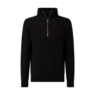 Baldessarini Urbaner Rippstrickpullover mit Troyerkragen - - Knitwear - Herren - Schwarzk - M