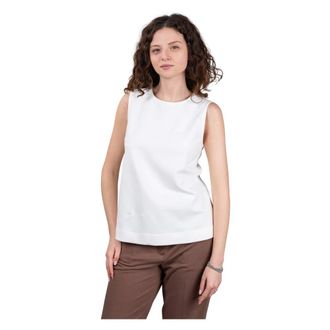 Circolo 1901 Femme, Tops, Blanc, Taille: 38 FR D&eacute;bardeur &agrave; col rond