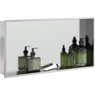 vidaXL Duschnische Silbern Gebürstet 62x32x9 cm Edelstahl - Vidaxl