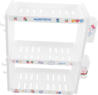 Lurrose Modularer Tisch Organizer Stapelbar Schreibtisch Aufbewahrung für Bürobedarf Stiftehalter Kunstbedarf Beige Flexibles Stauraumsystem für Büro Schule