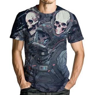 Generico T-shirt pour homme avec impression 3D dart japonais Geisha Style Hip Hop Tops d&eacute;t&eacute; &agrave; manches courtes Coupe r&eacute;guli&egrave;re T-shirts basiques, gris fonc&eacute;, XX
