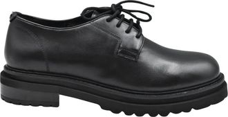 Janet & Janet Black Smooth Leather Lace-Up Shoes With Sole - Gr. 37 (EU) - in Schwarz