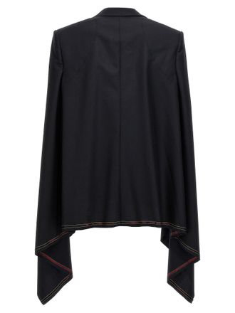 Junya Watanabe Wool with Seamed Hem Cape - Black