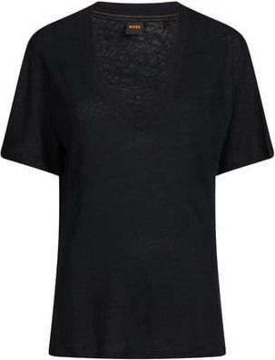 HUGO BOSS T-shirt col V en lin