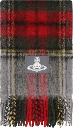 Vivienne Westwood Femme, Accessoires, Multicolore, Taille: ONE Size Orb Label Tartan Motif Scarf