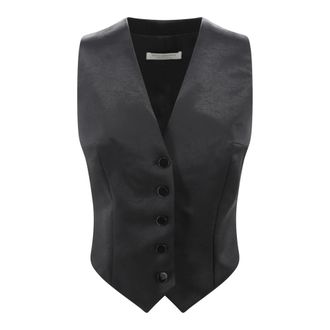 Philosophy di Lorenzo Serafini Satin V-Ausschnitt &Auml;rmellose Jacke - - Suits - Damen - Schwarzk - S