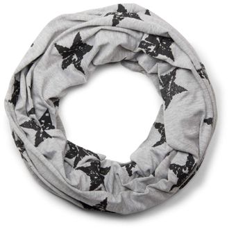 styleBREAKER Loop Schlauchschal mit Sterne Print im Vintage Look, weich und warm, Unisex 01018079, Farbe:Hellgrau