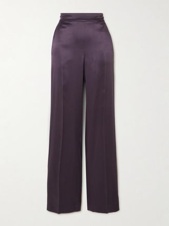 Joseph Pantalon Droit En Satin De Soie Tova - Violet