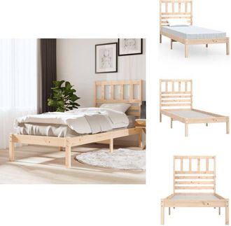 vidaXL Vidaxl - Cadre de lit sans matelas 90x190 cm bois de pin massif - Cadre De Lit - Lit Simple - Bois Massif - Lit En Pin - Design Rustique