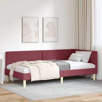 vidaXL Cadre de lit dangle Rouge bordeaux 90 x 190 cm vidaXL