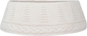 Generic Collier de sapin de Noël tricoté en fil lourd crème avec motif en tricot torsadé épais, 71,1 cm de diamètre, couverture de base décorative pour arbres