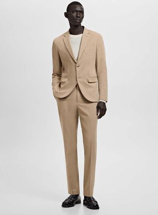 Mango Veste costume Par&iacute;s super slim-fit beige - Homme - 44 - MANGO MAN