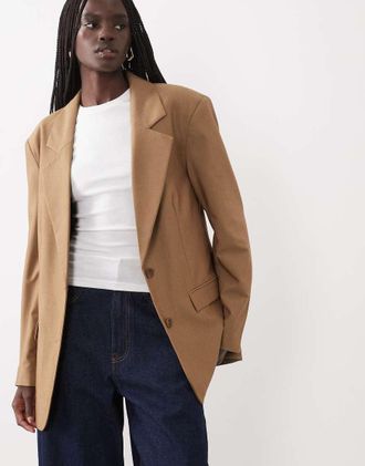 Asos blazer oversize tailleur couleur toffee-Marron