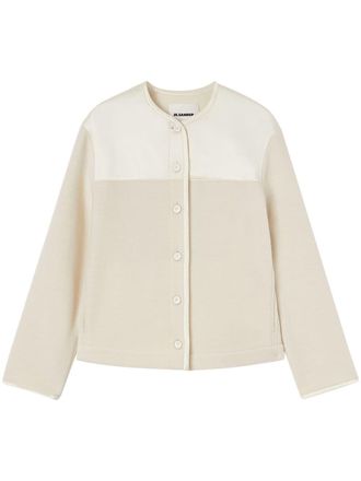 Jil Sander Fleecejacke mit Kontrasteinsätzen - Nude