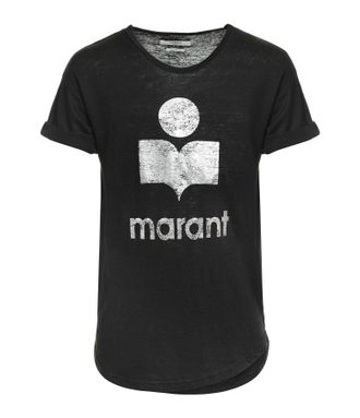 Isabel Marant Tee-shirt Koldi Lin Noir Argenté