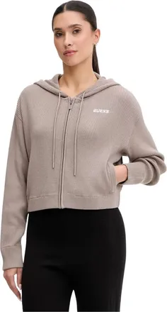 Guess Femme, Sweatshirts et sweats &agrave; capuche, Brun, Taille: 42 FR SweaT-shirts zipp&eacute;s