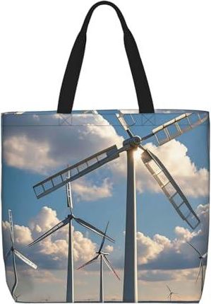 Generic Moulins &Agrave; Vent Sac Cabas Grand Tote Bag R&eacute;utilisable Sac A Main Femmes Pour Plage Voyage Universit&eacute;