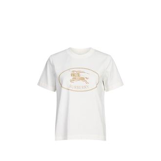 Burberry T-shirt broderie logo &agrave; col rond en coton