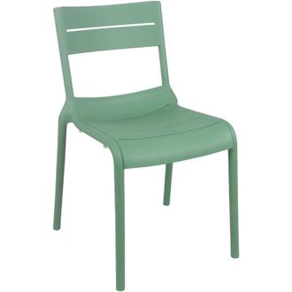 Oviala Oviala - Chaise verte sauge de terrasse en plastique