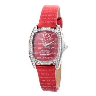 Chronotech Hello Kitty Rote Lederarmbanduhr