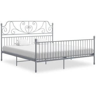 vidaXL Bettgestell Grau Metall 200x200 cm Vidaxl