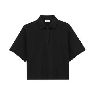 Saint Laurent Schwarzes Baumwoll-Poloshirt - - Tops - Damen - Schwarzk - S