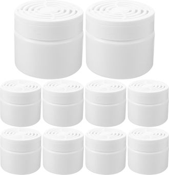 Happyyami 10 St&uuml;ck Pack Lufterfrischerbox aus Robustem Kunststoff Nachf&uuml;llbare Deodorantbox f&uuml;r Bad und Auto Hohles Design f&uuml;r Effektive Geruchsentfernung Kompa