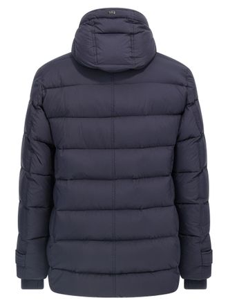 Herno Mens Blue Polyamide Full-Length Jacket Clothing