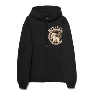 maharishi Beringstra&szlig;e Kartenbestickter Kapuzenpullover - - Sweatshirts & Hoodies - Herren - Schwarzk - S